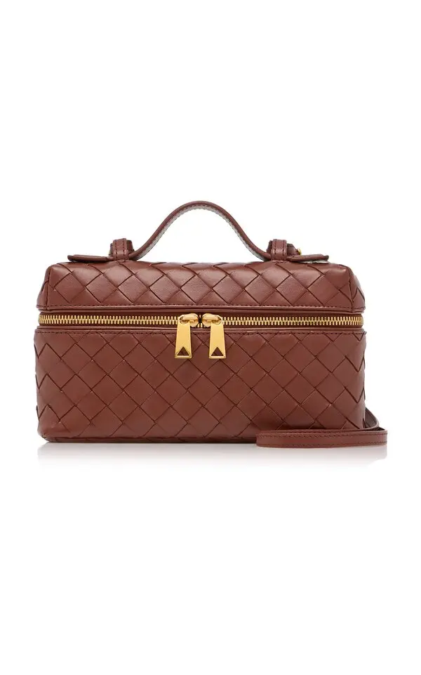Bottega Veneta Intrecciato Leather Vanity Case - Brown