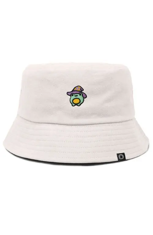 DALIX Sorcerer Frog Bucket Hat - Parchment White