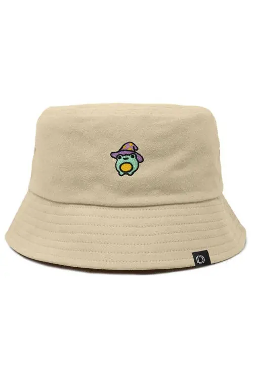 DALIX Embroidered Bucket Hat - Sesame Beige