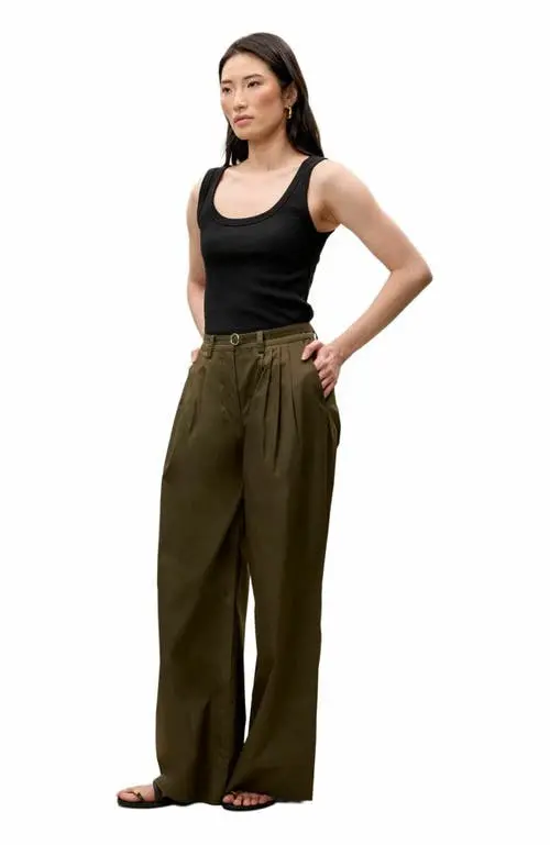 Rebecca Taylor Raquel Twill Pant - Olive