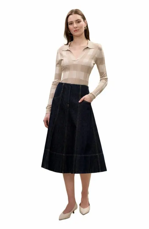 Rebecca Taylor Sheer Knit Polo Sweater