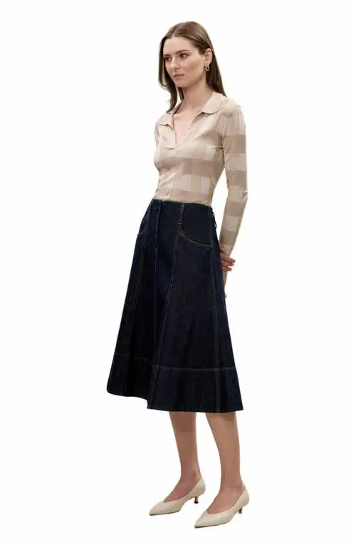 Rebecca Taylor Sheer Knit Polo Sweater