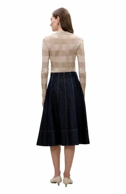 Rebecca Taylor Sheer Knit Polo Sweater