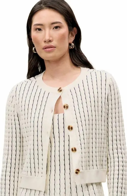 Rebecca Taylor Dorothy Knit Cardigan Ivory Editorialist