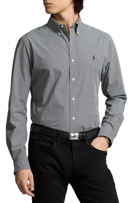 Polo Ralph Lauren Classic Fit Stretch Cotton Poplin Button-down Shirt - Black/ White Check