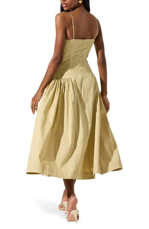 Astr The Label High Neck Open Back Midi Dress In Light Khaki - 40% Off |  Editorialist