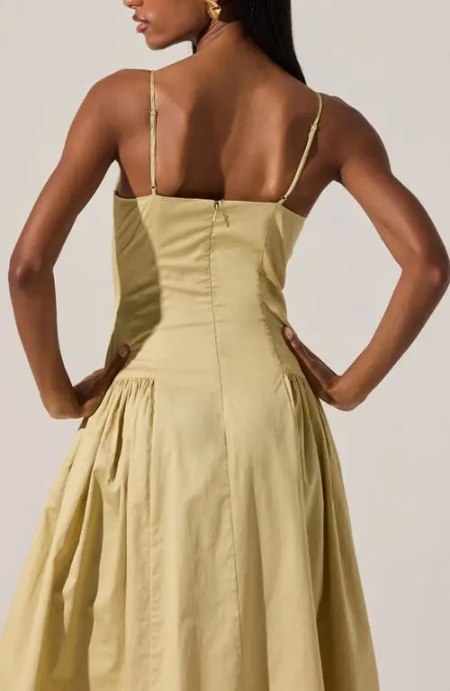 Astr The Label High Neck Open Back Midi Dress In Light Khaki - 40% Off |  Editorialist