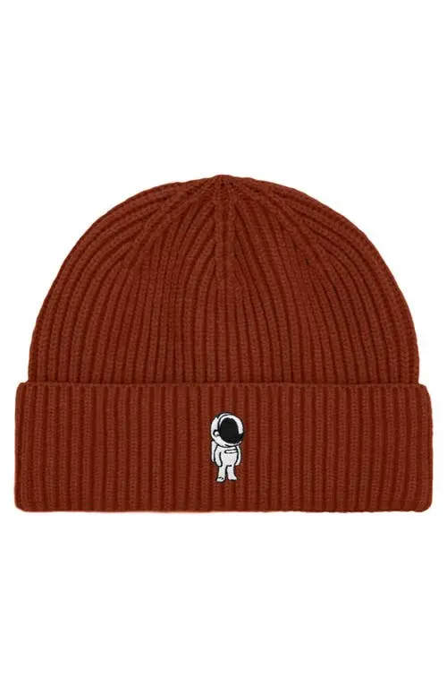 DALIX Astronaut Embroidered Ribbed Beanie - Rust