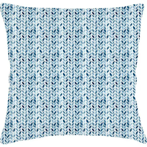 Anaya Chevron Velvet Pillow With Down Alternative Insert - Indigo