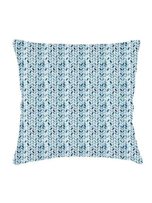Anaya Chevron Velvet Pillow With Down Insert - Indigo
