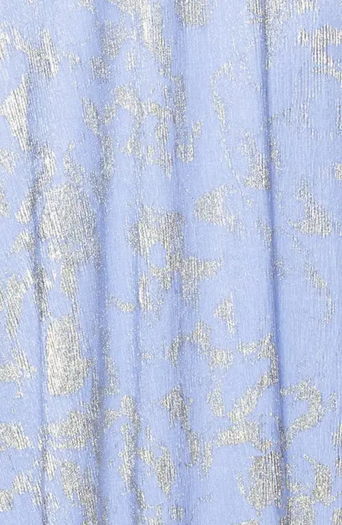 Betsy & Adam Metallic Jacquard Gown - Peri/gold