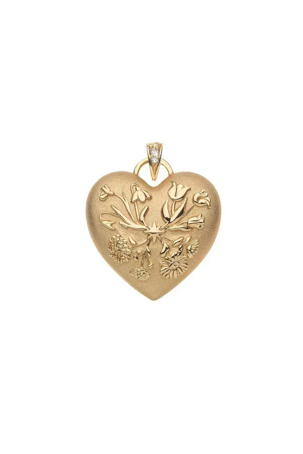 JANE WIN Hope Through All The Seasons Heart Pendant - Gold
