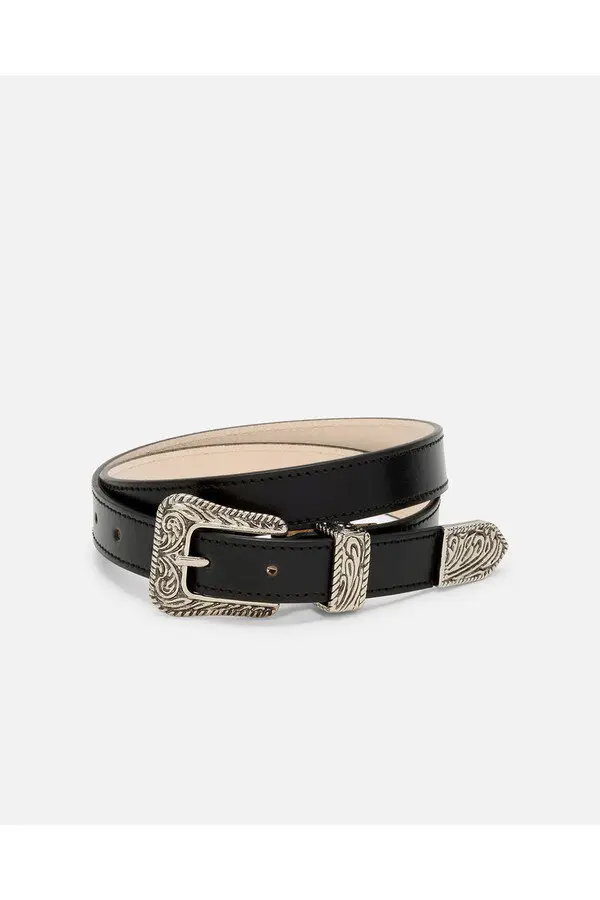 AUREUM No. 15 Leather Belt - Silver