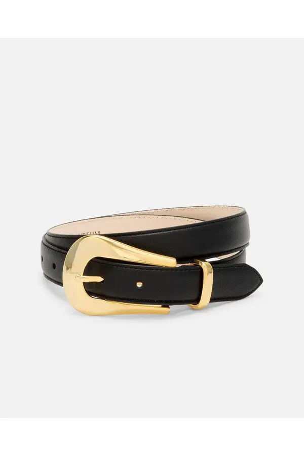 AUREUM No. 17 Suede Leather Belt - Black