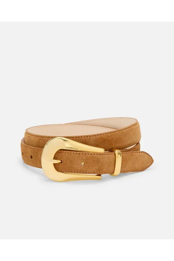 AUREUM No. 17 Suede Leather Belt - Gold
