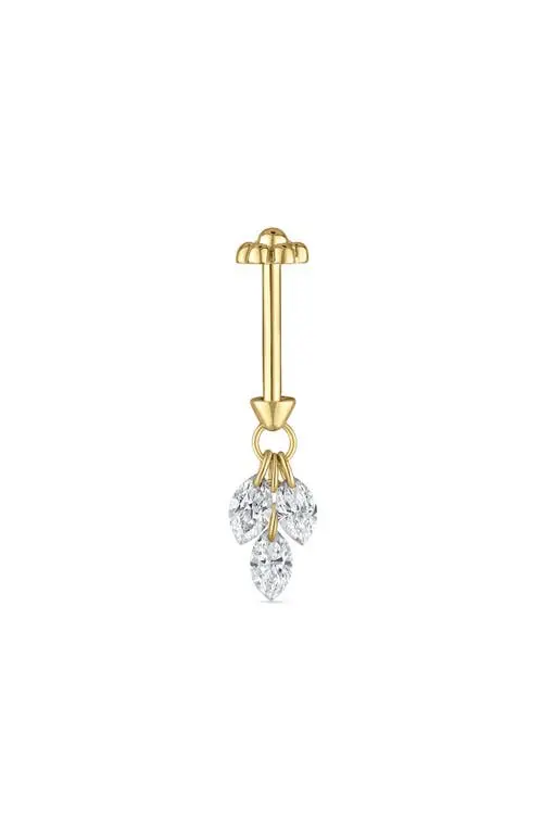 MARIA TASH Floating Diamond Plume Threaded Charm Earring