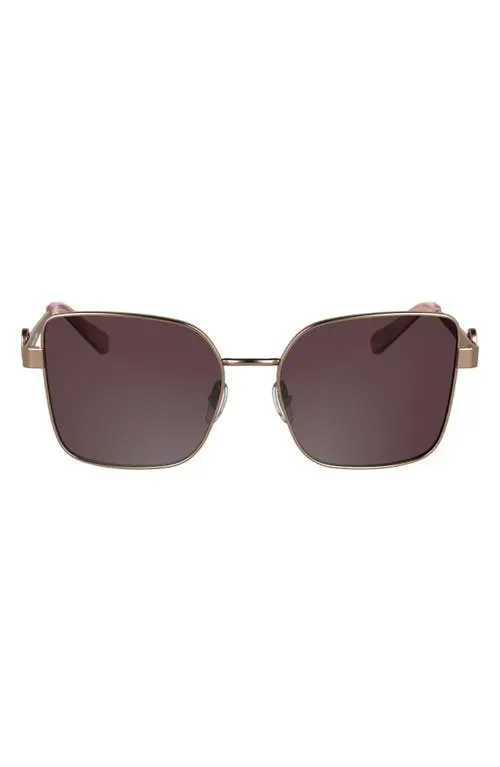 Longchamp Medallion 56mm Butterfly Sunglasses - Amber Gold/ Purple