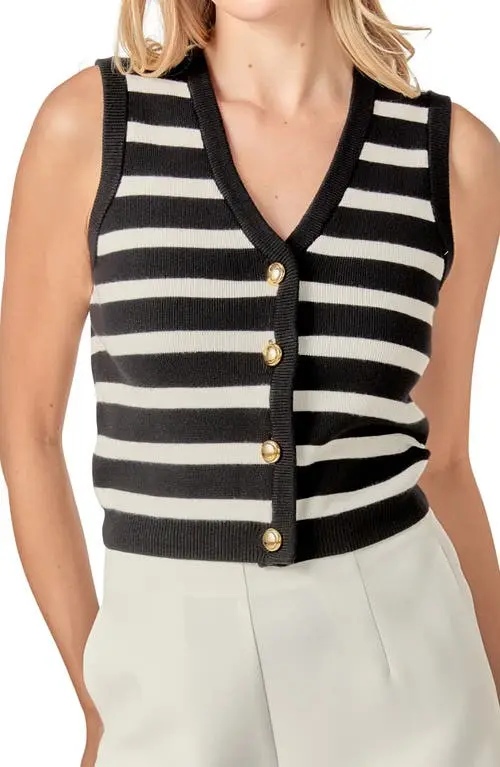 English Factory Knit Vest - Black/cream