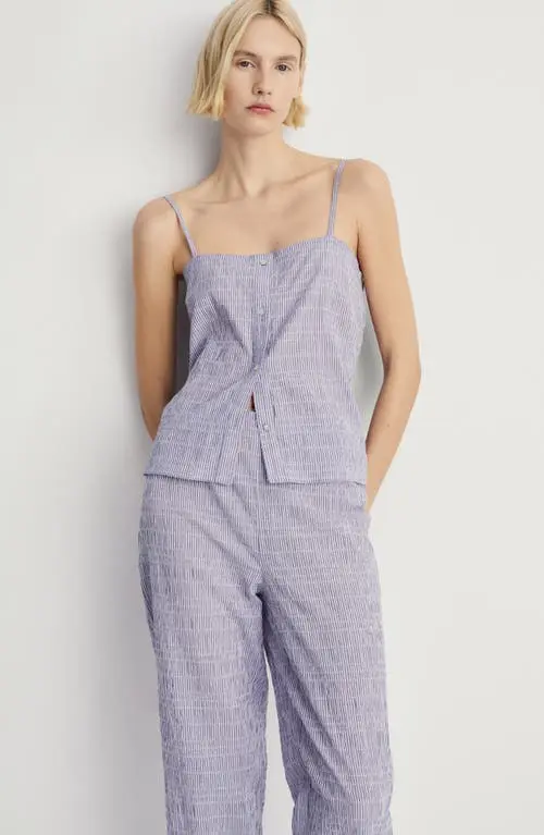 Mango Stripe Stretch Cotton Pajama Pants - Lilac
