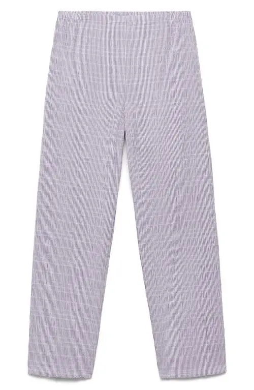 Mango Stripe Stretch Cotton Pajama Pants - Lilac