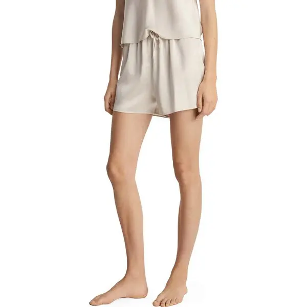 Mango Stretch Silk Pajamas Shorts - Light/pastel Grey