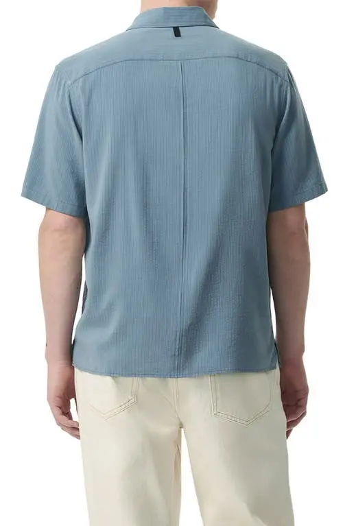 Rag & Bone Dalton Dobby Short Sleeve Button-up Shirt - Seagrey