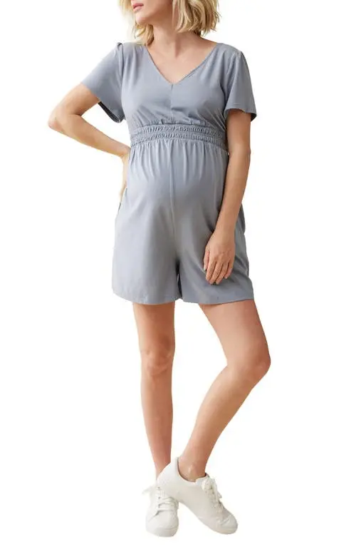 INGRID & ISABEL® Knit Maternity Romper - Coastal Gray