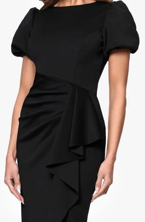 XSCAPE EVENINGS Puff Sleeve Sheath Cocktail Dress