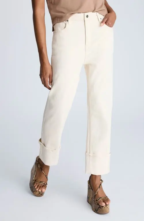 KENNETH COLE Straight Leg Jeans With Wide Cuffs