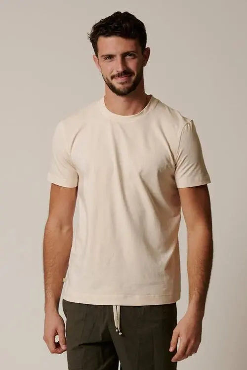LEISURE LAB Everyday Cotton Modal T-shirt - Eggshell