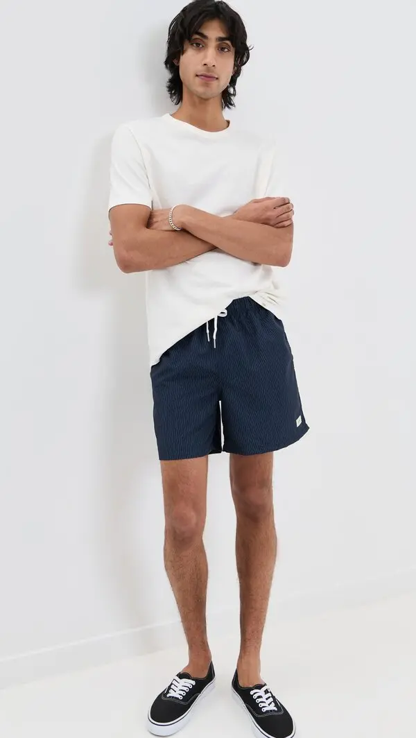 BATHER Midnight Crescendo Swim Trunks - Navy