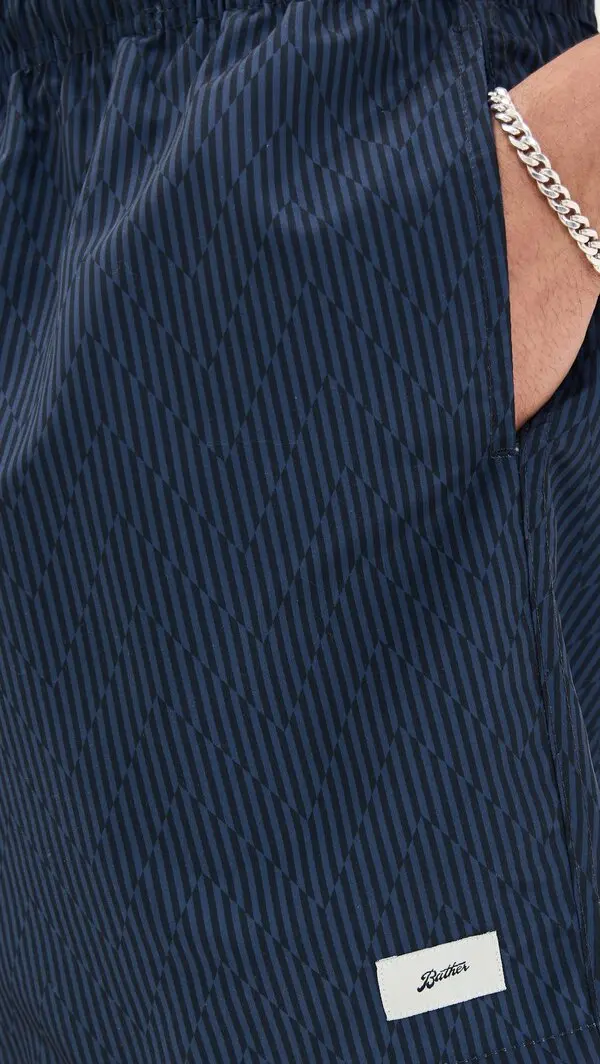 BATHER Midnight Crescendo Swim Trunks - Navy