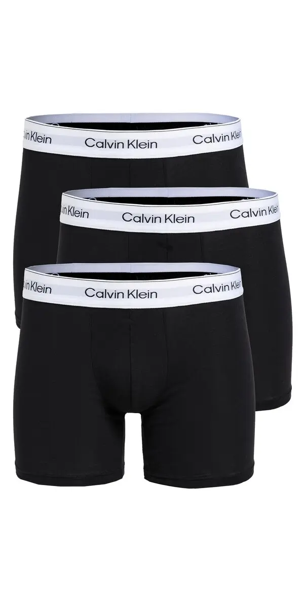 Calvin Klein Icon Cotton Stretch Boxer Briefs 3 Pack - Black