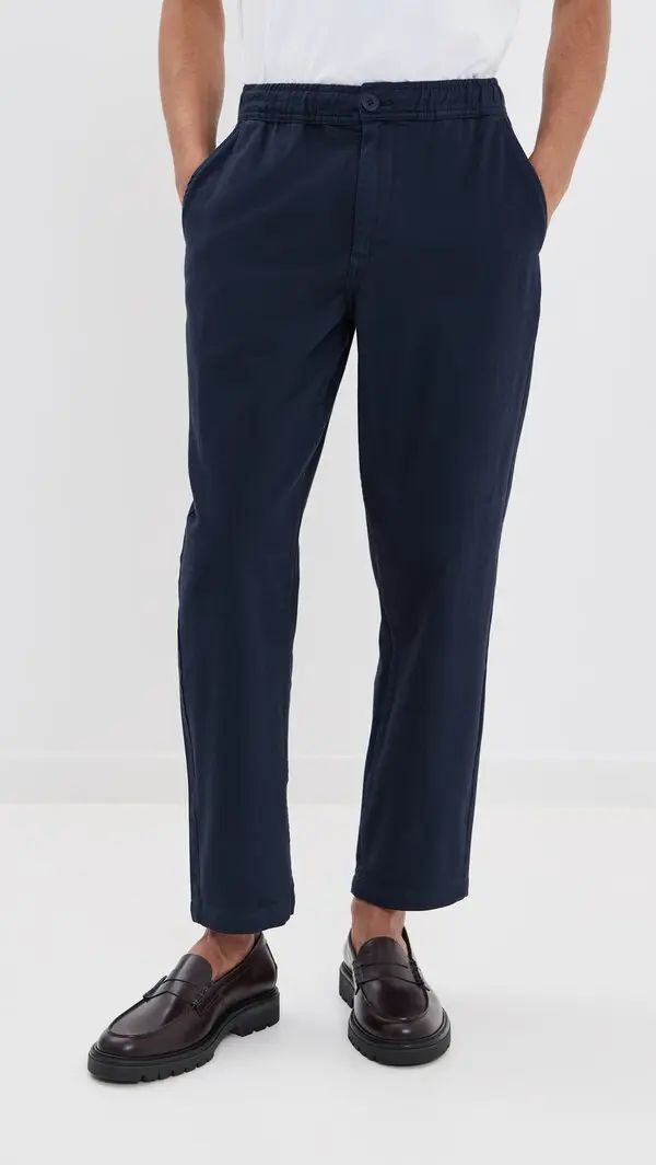 WAX LONDON Cotton Kurt Trousers - Navy