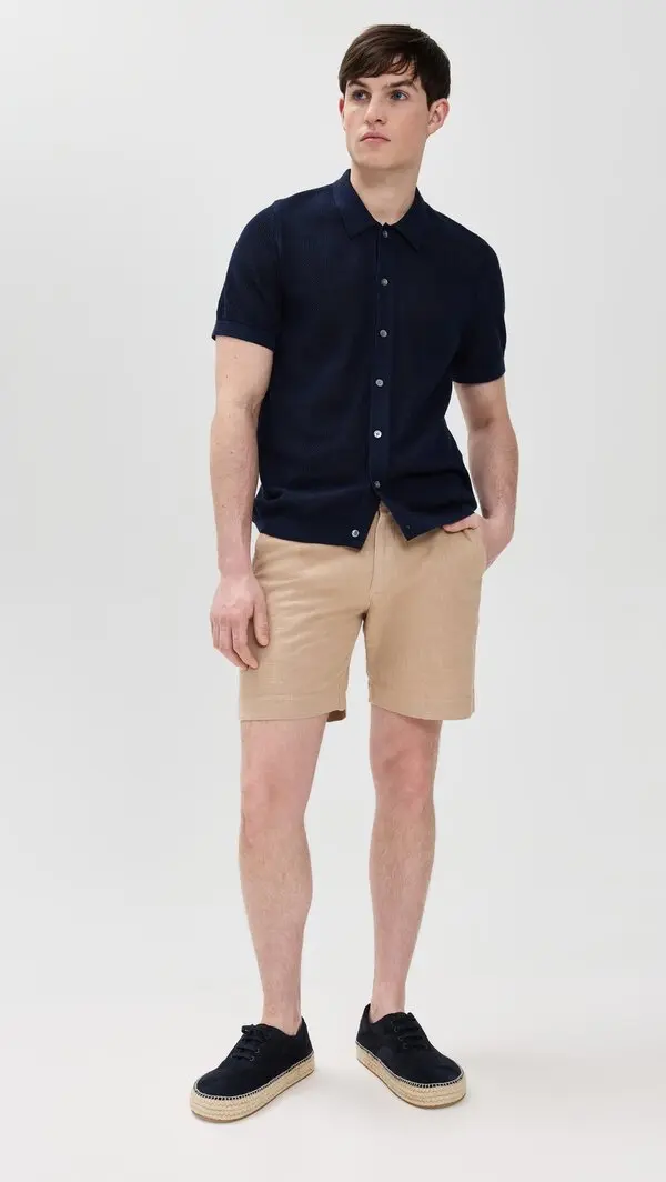 Onia Crochet Knit Button Up