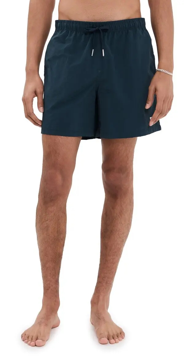 BATHER Solid Swim Trunks - Navy