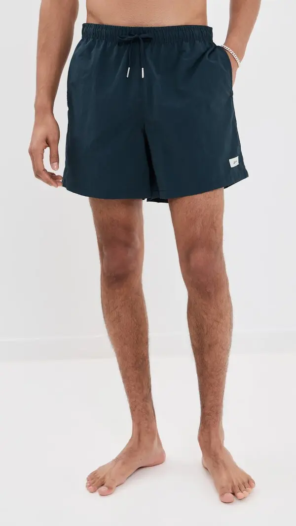 BATHER Solid Swim Trunks - Navy