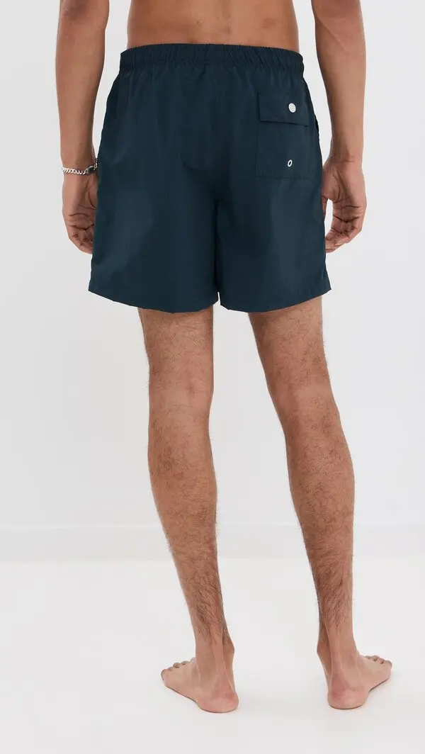 BATHER Solid Swim Trunks - Navy