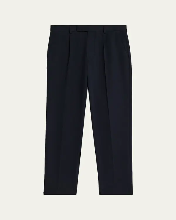 Zegna Cotton And Wool Single-pleated Trousers