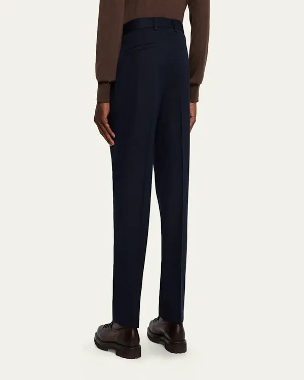 Zegna Cotton And Wool Single-pleated Trousers