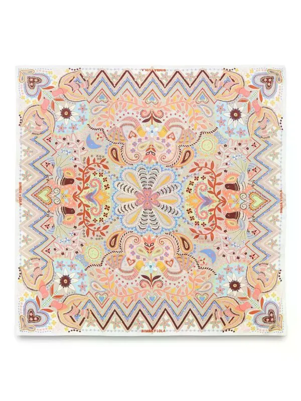 Bimba Y Lola Floral-print Scarf - Neutrals