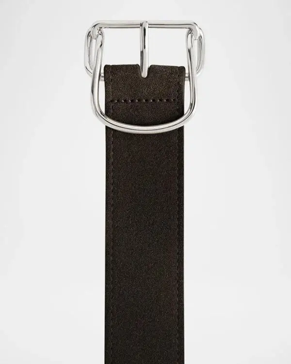 TOTEME Swirl Suede Belt - Pepper