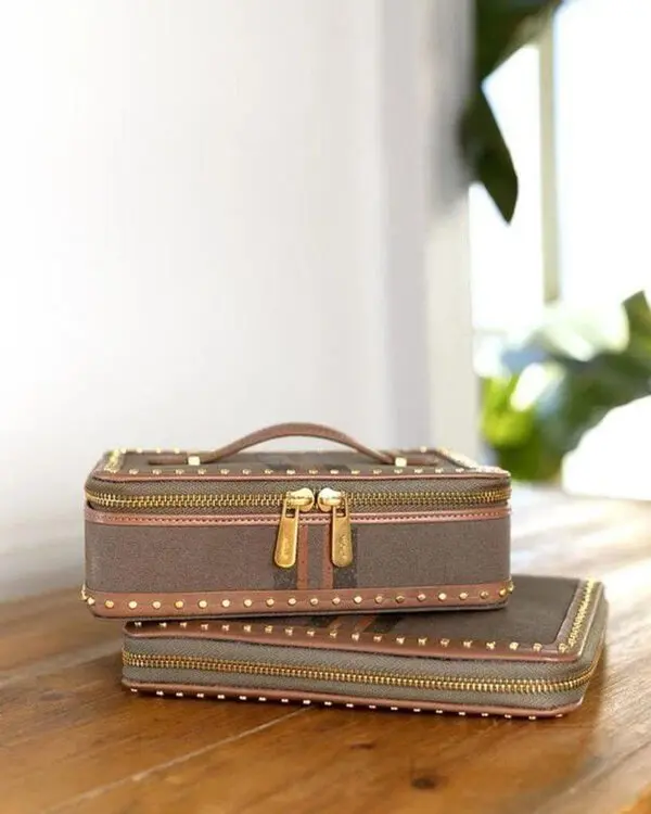 Wolf Ida Travel Zip Jewelry Case - Khaki