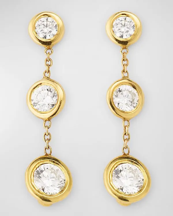 Roberto Coin 18k Diamond Drop Earrings - Yellow Gold
