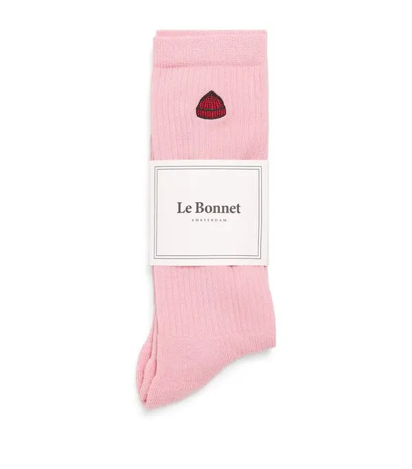 LE BONNET Cotton-blend Logo Socks - Pink