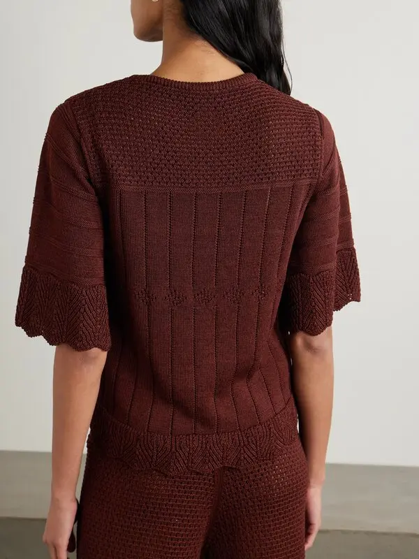 ERES Chimère Reverie Open-knit Cotton-blend Top