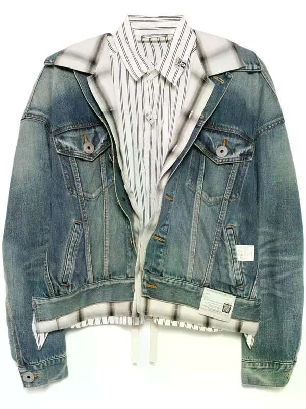 Mihara Yasuhiro Backless Layered Denim Jacket - Blue