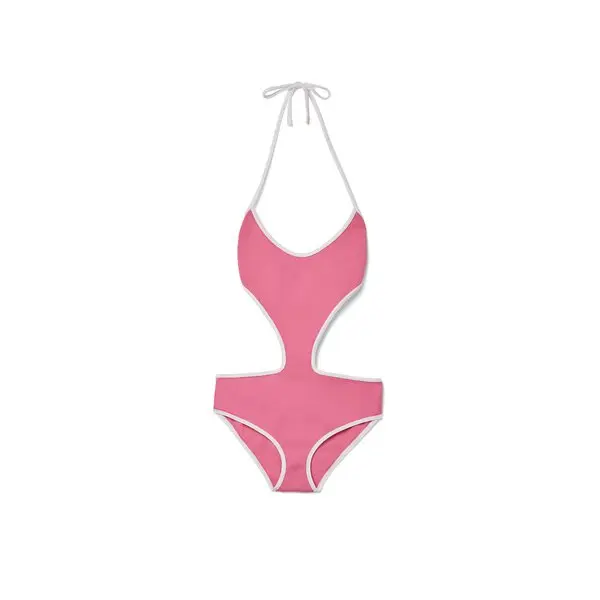 Miu Miu Technical Knit Swimsuit - Pink/white