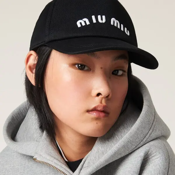 Miu Miu Drill Baseball Cap - Black/White | Editorialist