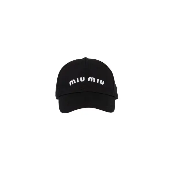 Miu Miu Drill Baseball Cap - Black/white